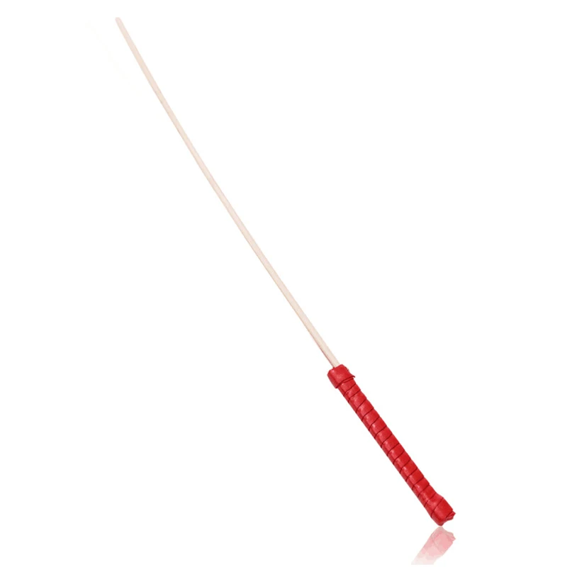 60CM-Natural-Rattan-Long-Straight-Whip-Riding-Crop-Flogger-Black-Red-PU ...
