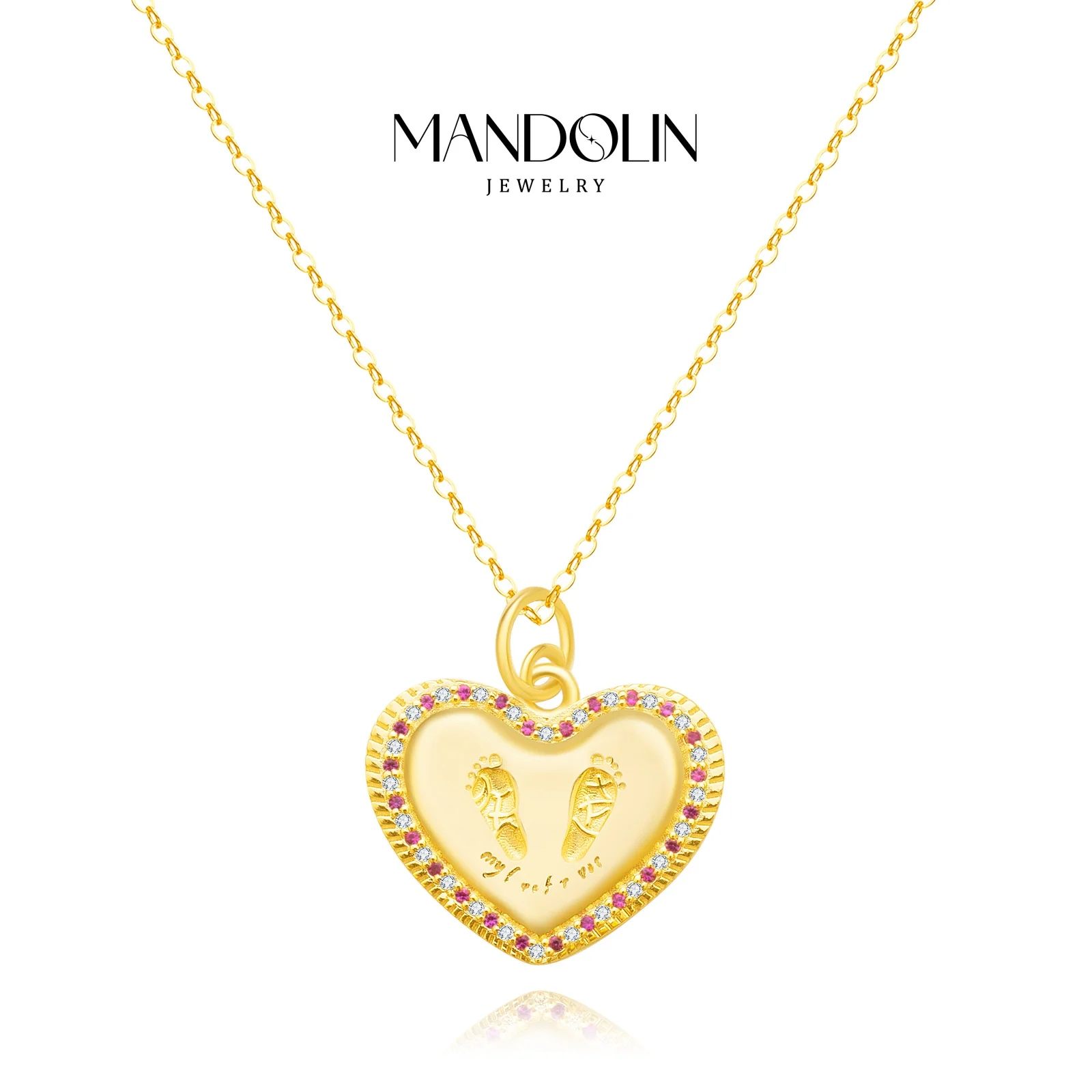 Solid-Gold-Baby-Handprint-and-Footprint-Necklace-Irregular-shape-Baby ...