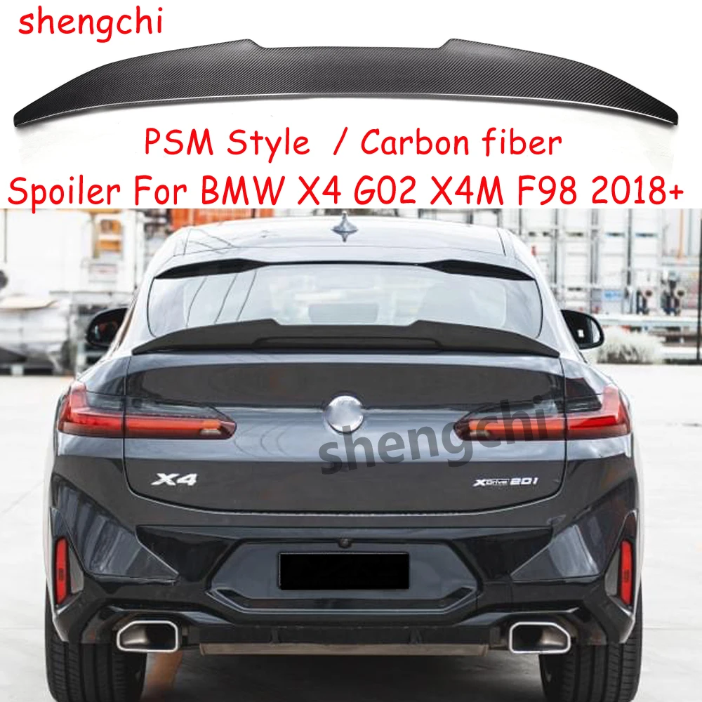 G02 PSM نمط ألياف الكربون الخلفي الجذع أجنحة سبويلر لسيارات BMW X4 G02 ...