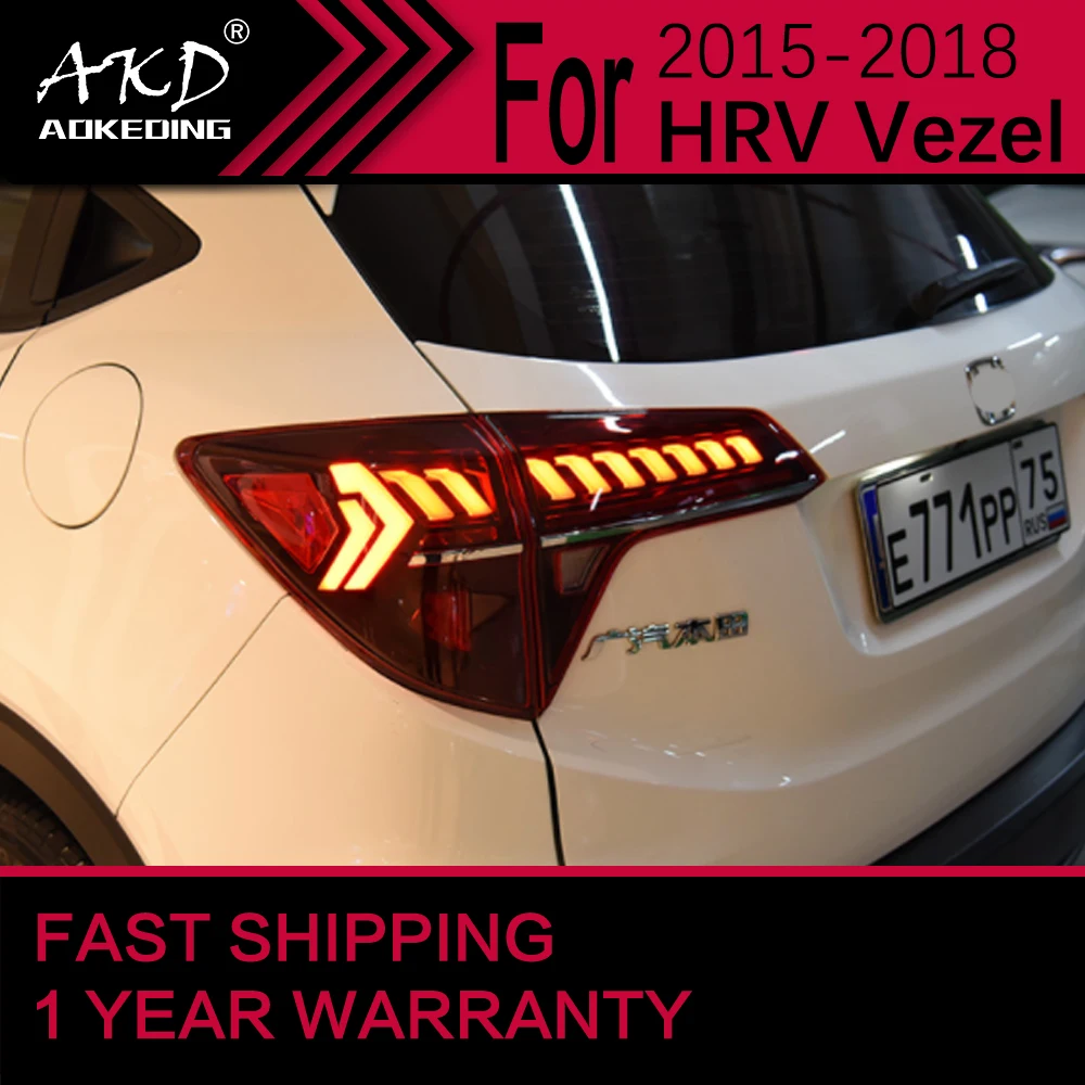 Car Lights For Honda Hrv Hr-v Led Tail Light 2015-2021 Vezel Rear Stop ...