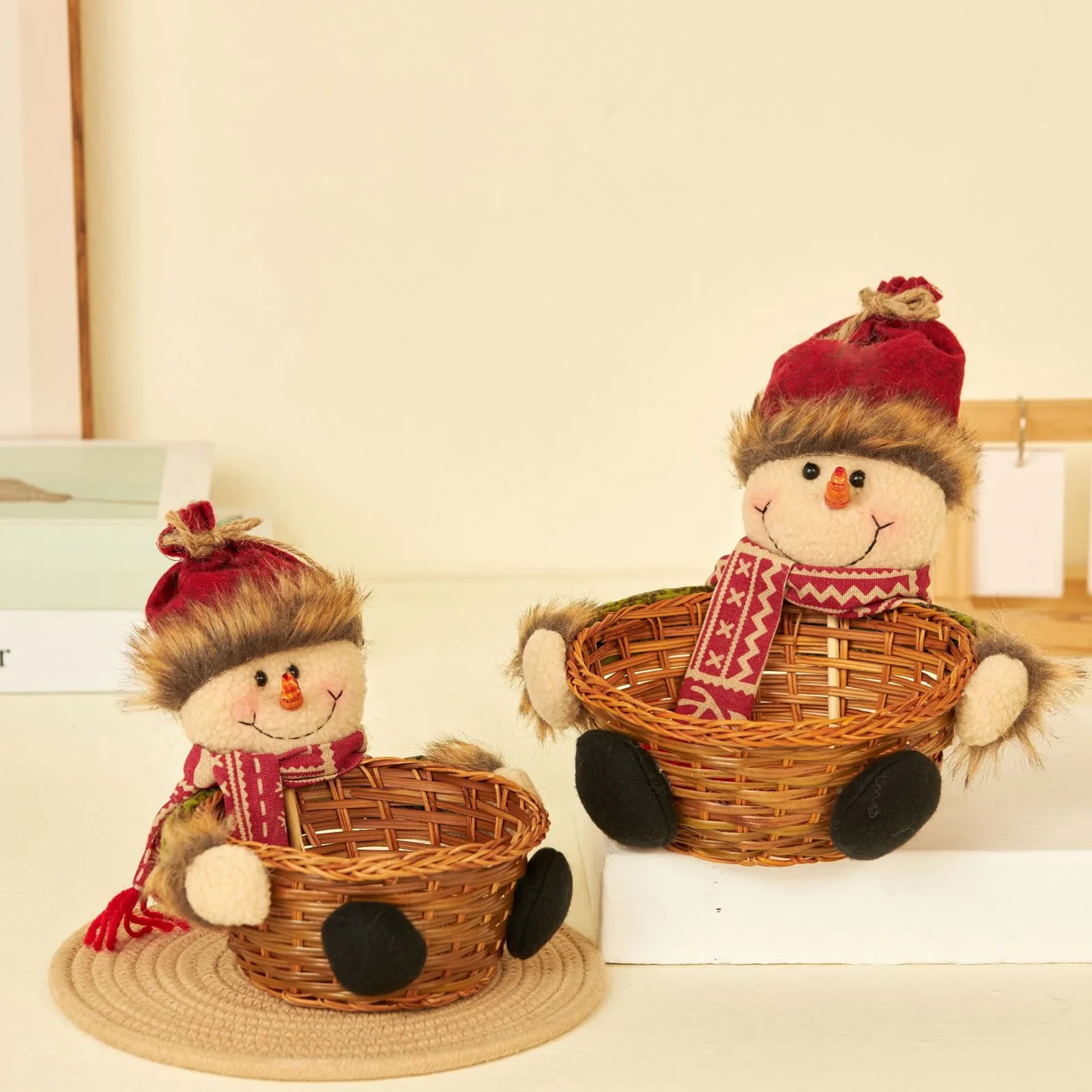 Christmas Storage Basket Christmas Present Candy Baskets Cartoon Santa ...