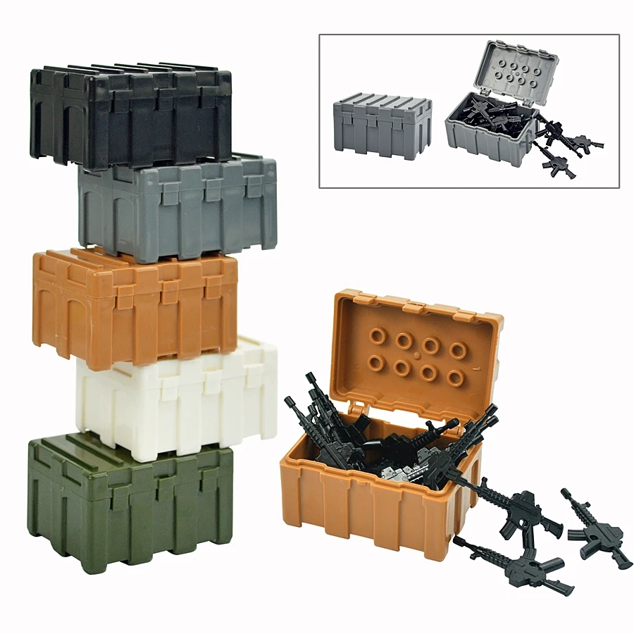 WW2 Military Weapons Case Guns 4PCS Box Bricks MOC SWAT Equipment ...