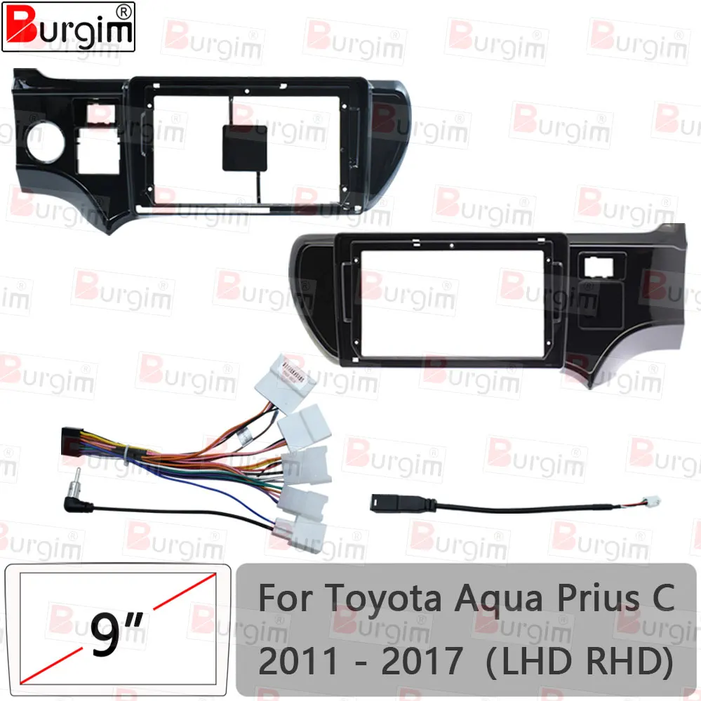 Burgim Car Android Radio Frame For Toyota Aqua Prius C 2011-2017 9 inch ...