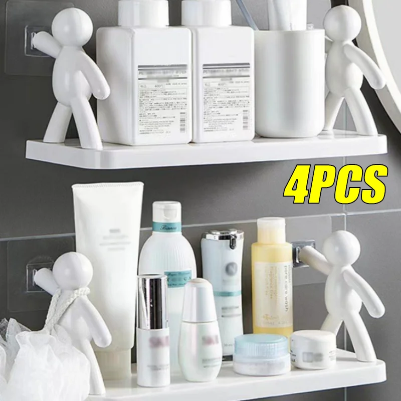 1-4PCS-Little-Man-Shelf-No-Punch-Shelf-Home-Use-Simple-Human-Guardrail ...