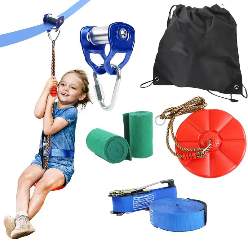 Zip-Line-Kits-Wear-resistant-Slider-Zipline-Pulley-Kit-Backyard ...