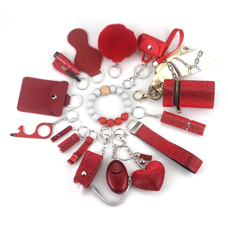 16pcs-in-One-Sets-Self-Defense-for-Safety-Keychain-Full-Set-with ...