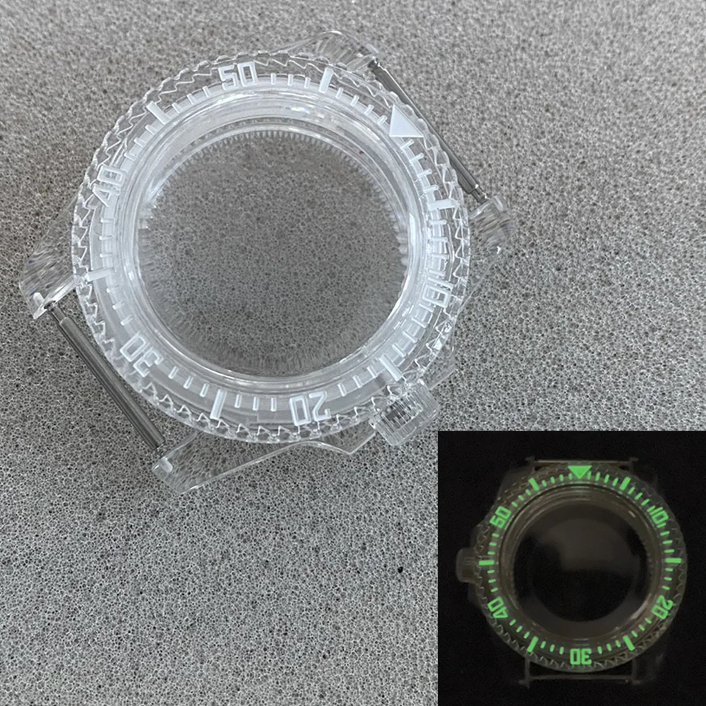 Caja-de-reloj-de-40mm-caja-de-pl-stico-transparente-acr-lico-con-bisel ...