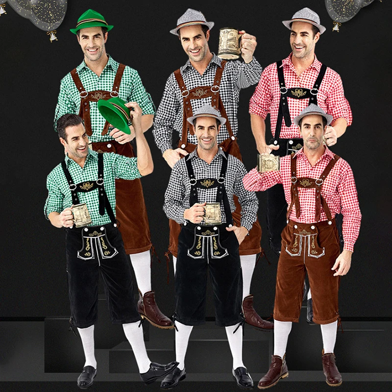 German-Oktoberfest-Costumes-Men-Traditional-Bavarian-Beer-Male-Shirt ...
