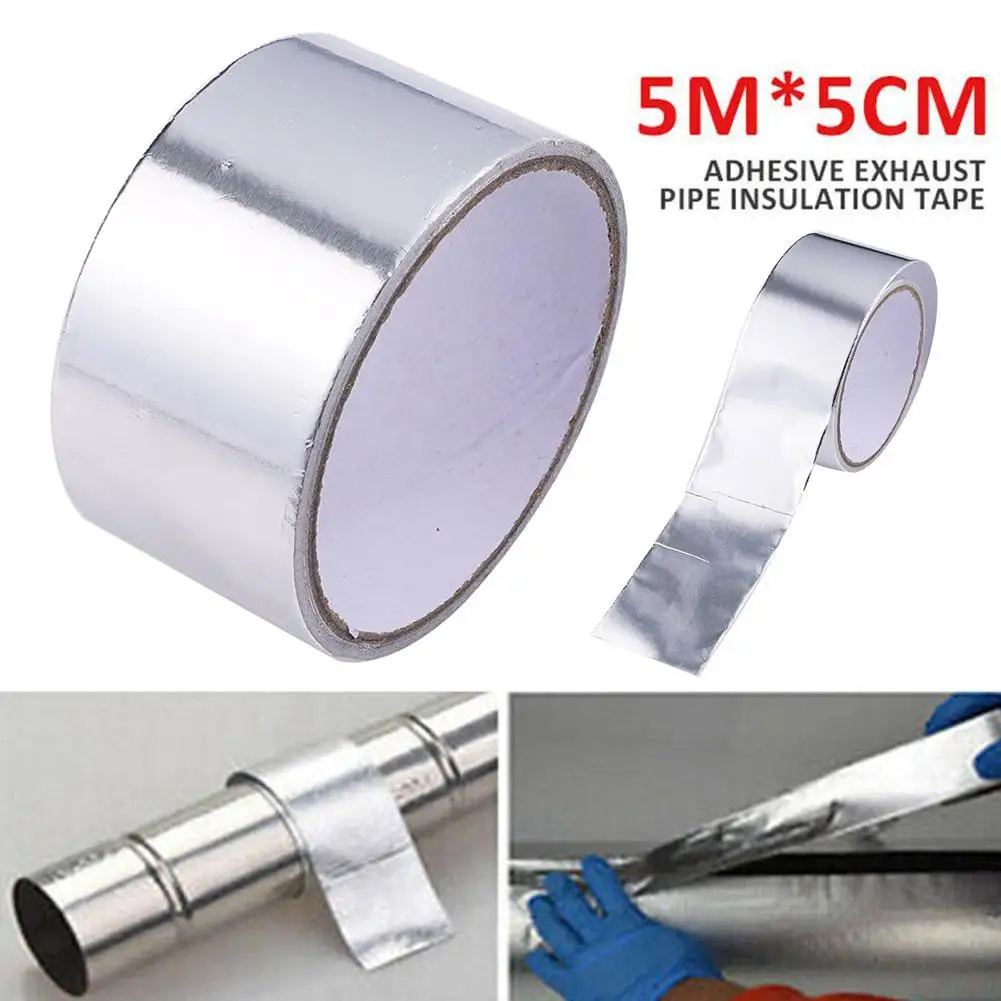 5mx5cm-Fiberglass-Heat-Reflective-Tape-Silver-High-Temperature-Heat-And ...