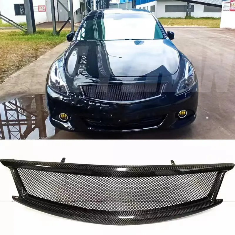 Car-Front-Grill-Upper-Bumper-Hood-Mesh-Grille-True-Carbon-Fiber ...