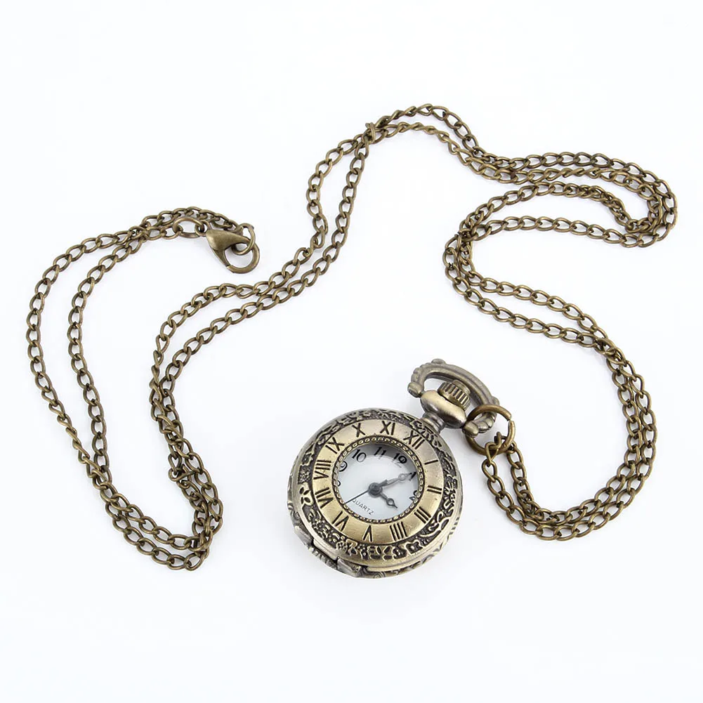 Fashion-Vintage-Alloy-Number-Dual-Time-Display-Clock-Necklace-Chain ...