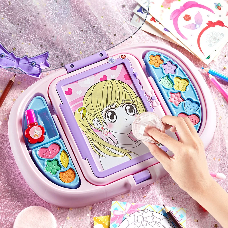 Girls-Makeup-Drawing-Set-Toys-Multi-function-LED-Painting-Colorful-Make ...