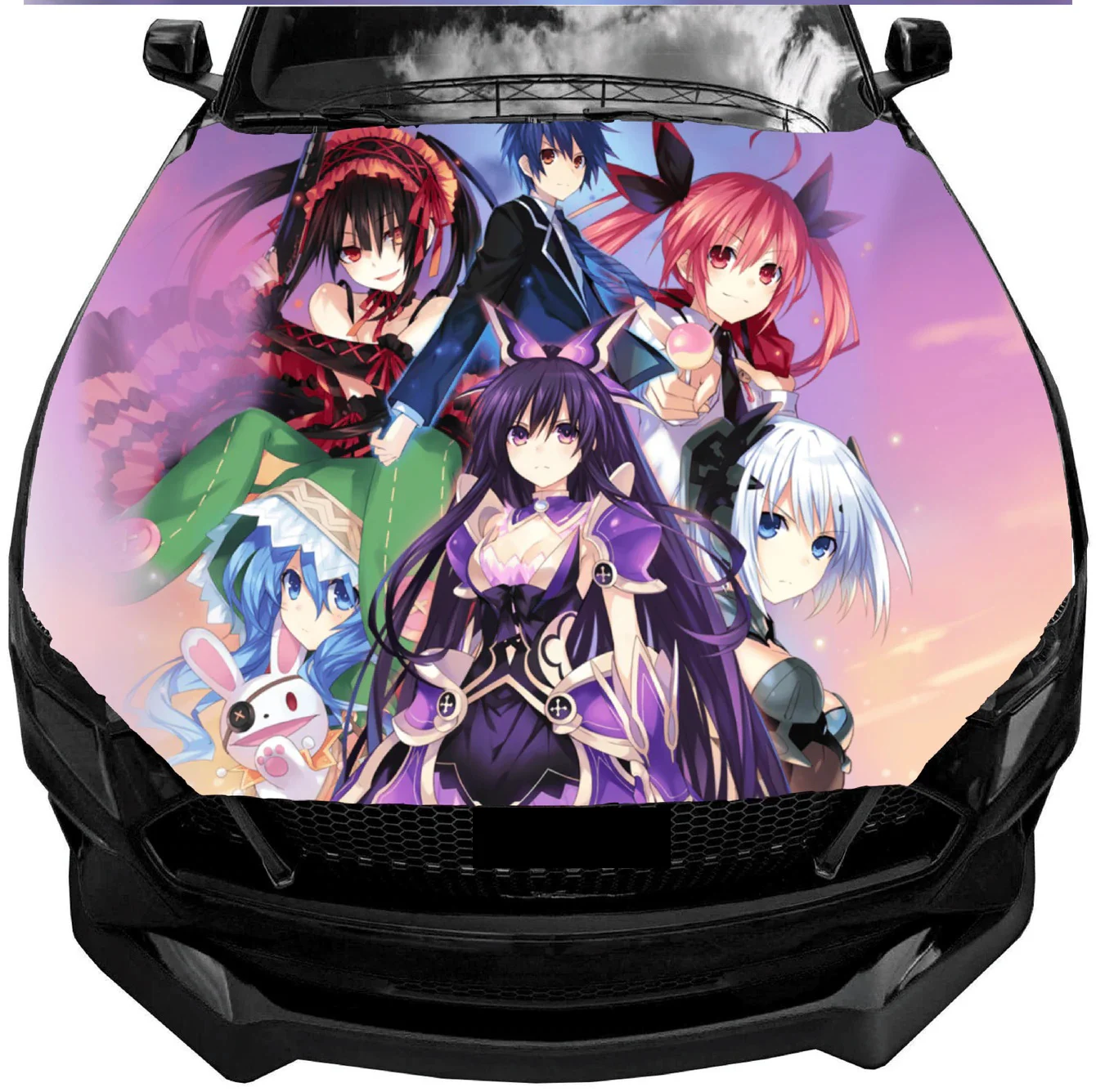 Anime Girl Itasha Car Hood Wrap Vinyl Decal, Girl, Date A Live Car ...