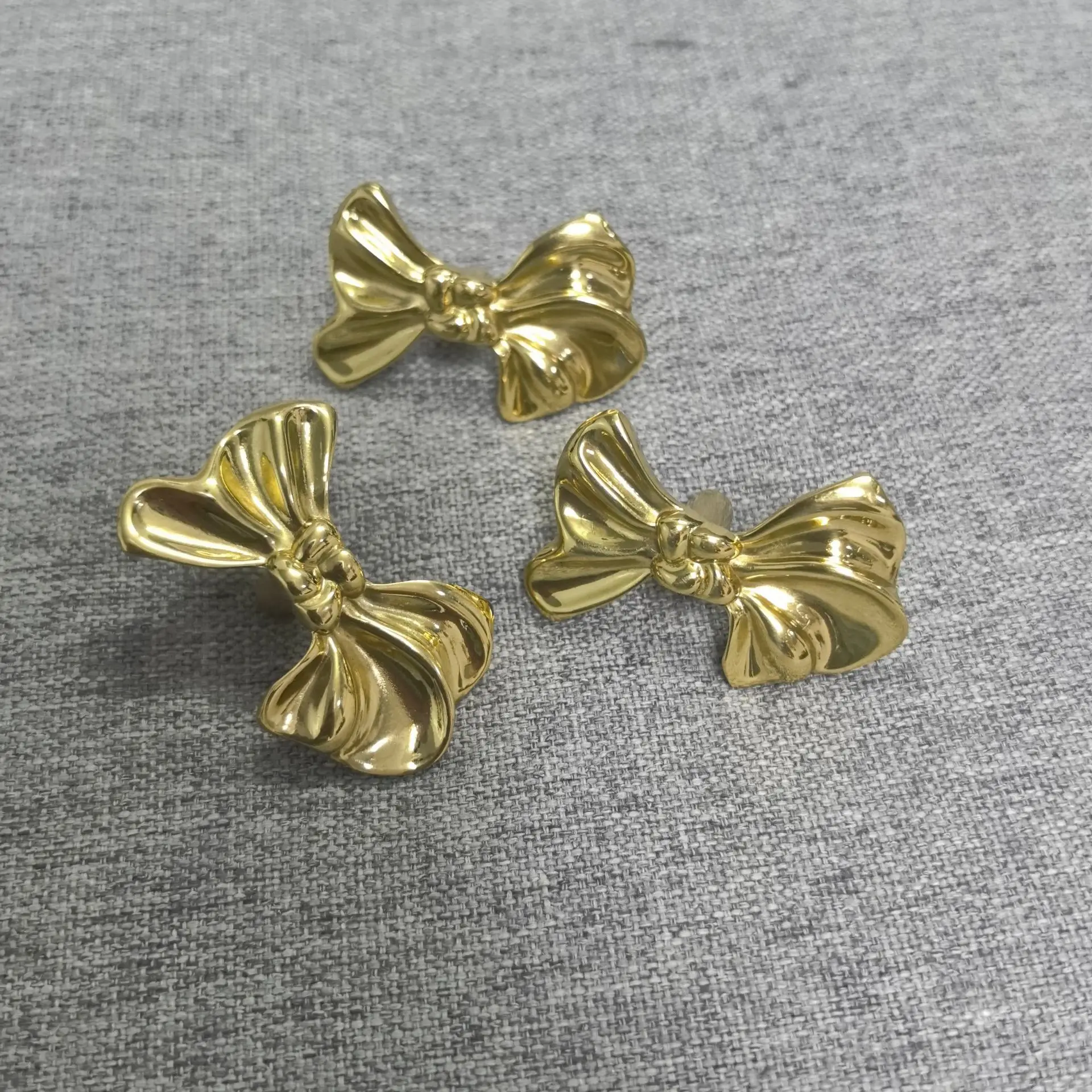 Brass Creative Bow Knobs Cabinet Door Handles Drawer Wardrobes Knob ...
