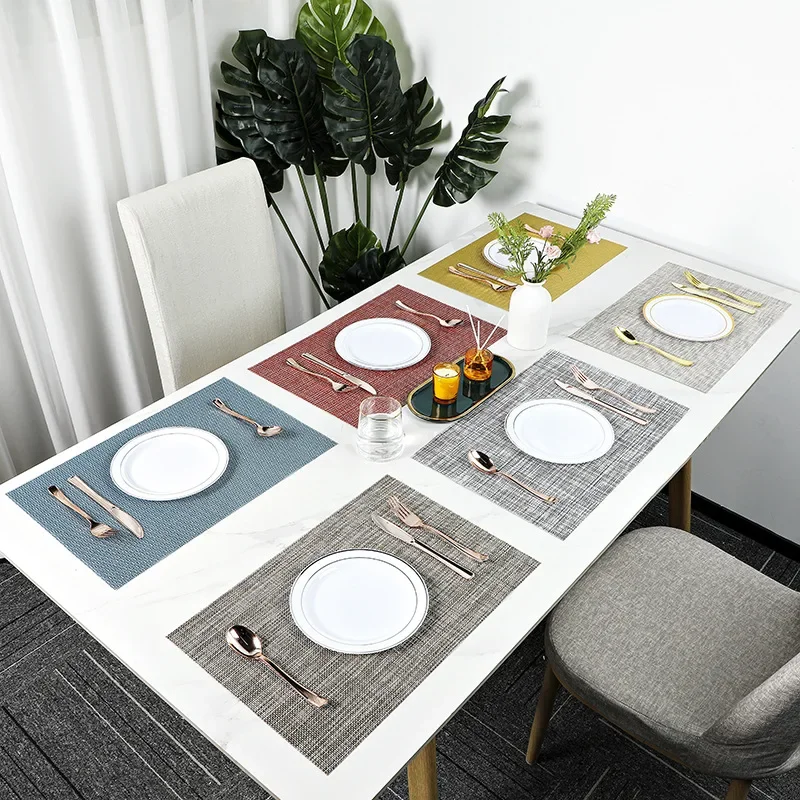 PVC Placemat Washable Dining Table Mats for Dining Table Cafe Anti-slip ...