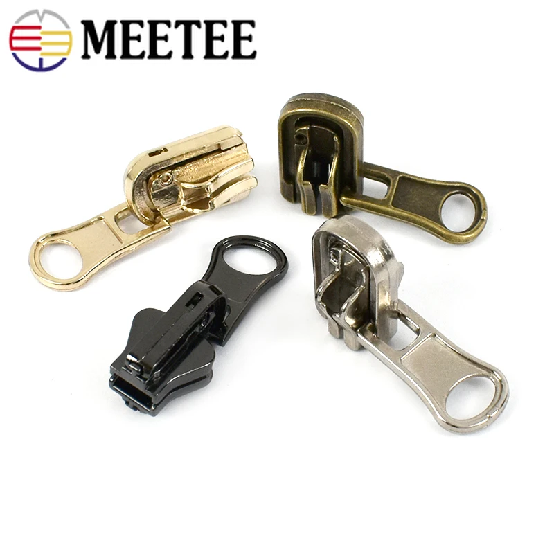 Meetee 5Pcs 3# 5# 8# Double-sided Rotary Zipper Sliders for Nylon Metal ...