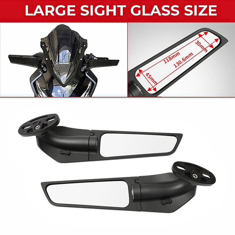 Universal Wind Wing Adjustable Rotating Rearview Mirrors for Yamaha R6 ...