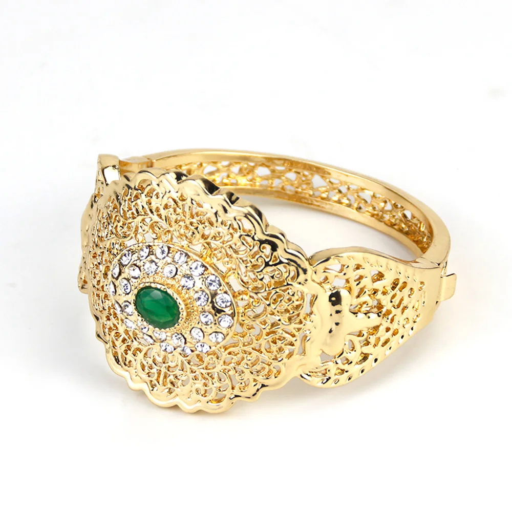 Sunspicems Chic Arab Bangle Cuff Bracelet for Women Gold Color Algerian ...