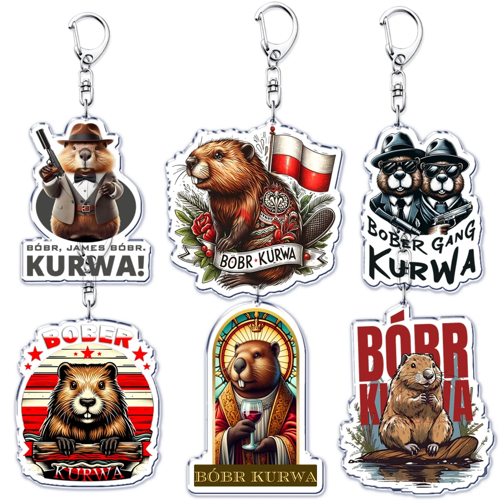 Funny-Poland-Bobr-Kurwa-Beaver-Meme-Acrylic-Keychains-Ring-for ...