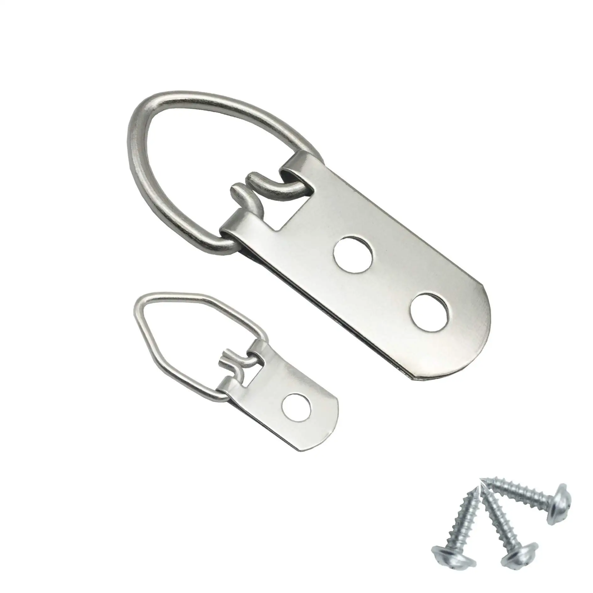 60pcs-Two-Shape-D-Ring-Double-Holes-Picture-Hangers-with-Screws-Premium ...