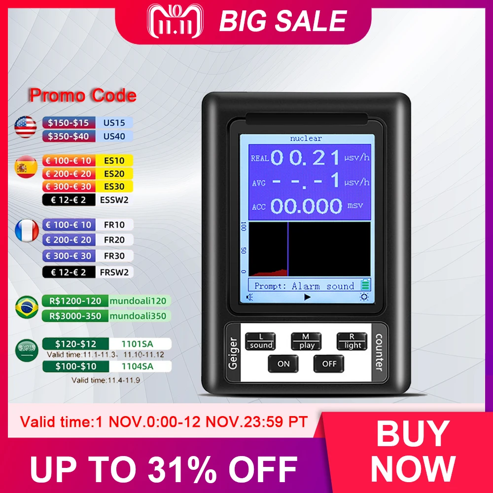 BR 9A/BR 9B/BR 9C Series Radiation Detector Series Handheld Multifunctional Dosimeter Monitor ...