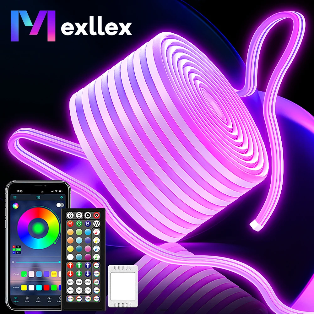 Mexllex-RGB-LED-Neon-Rope-Lights-Music-Sync-Control-with-App-Remote ...