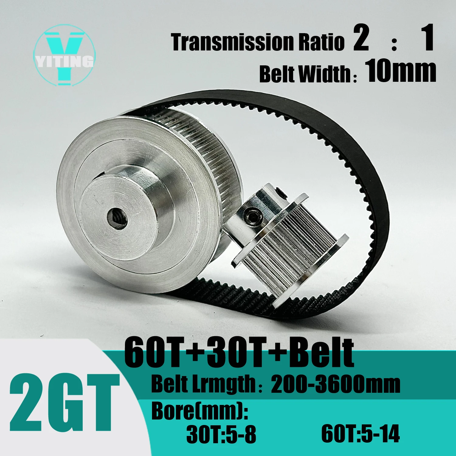 2GT-2M-60Teeth-30T-GT2-30Teeth-60T-Timing-Belt-Pulley-Set-Belt-Width ...