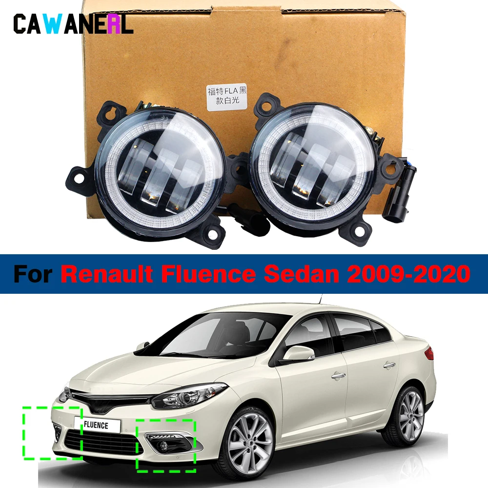 2 Pieces Car Front + Left LED Fog Light Angel Eye DRL Daytime Running ...