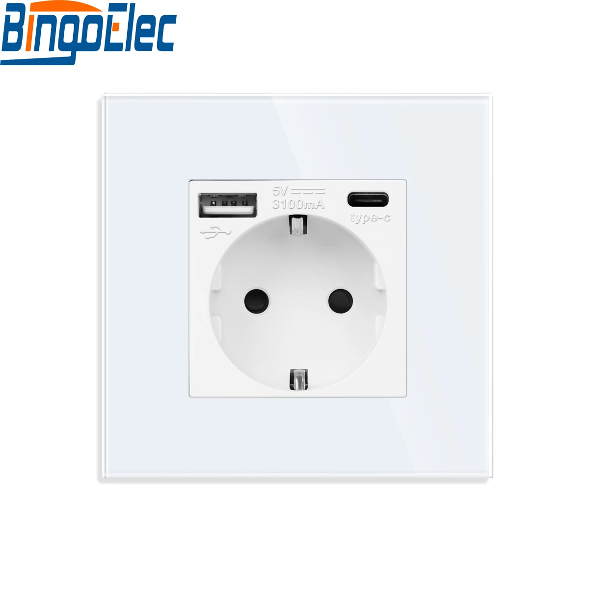 EU-Standard-Single-Power-Socket-Touch-Switch-Crystal-Panel-USB-Type-C-3 ...