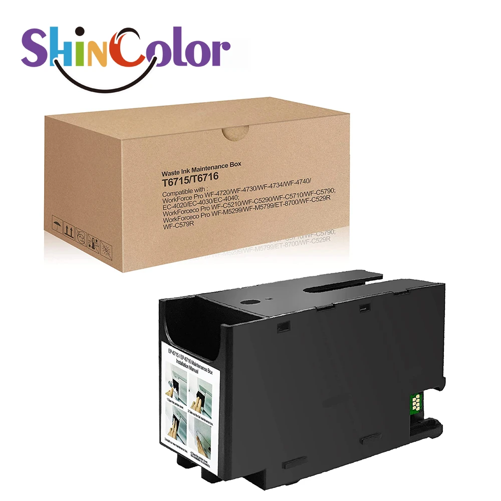 T6716 T6715 Waste Ink Tank Maintenance Box for Epson WF C5210 C5290 C5710 C5790 M5298 M5299 ...