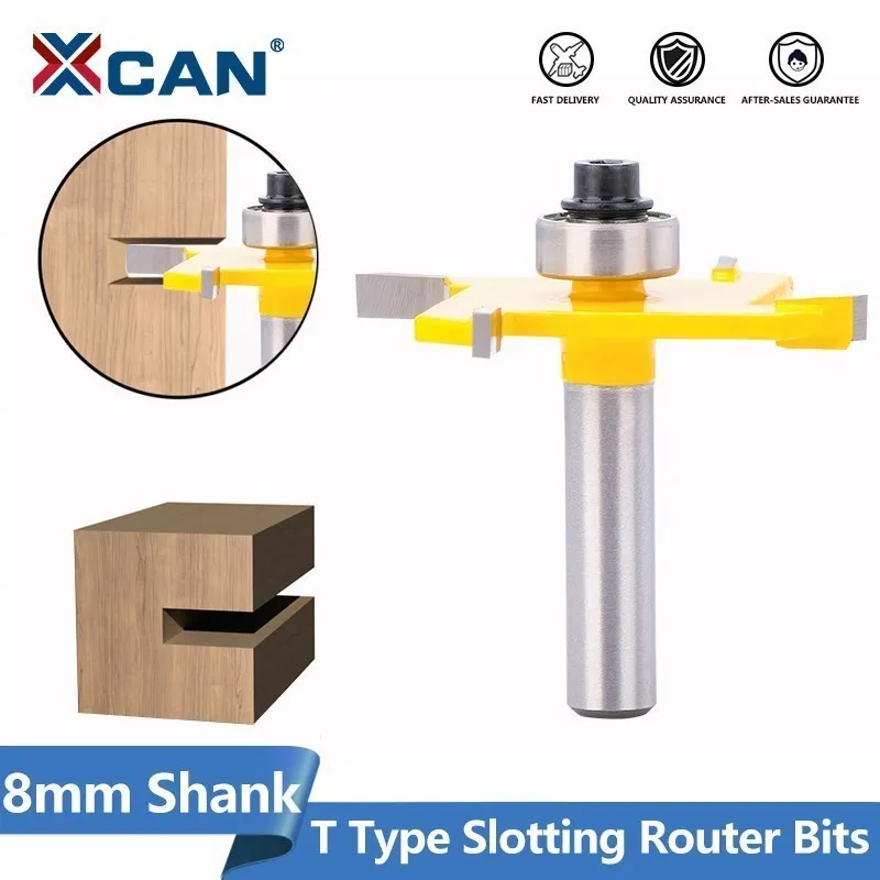 XCAN-Router-Bits-T-Type-Slotting-Bit-8mm-Shank-Wood-Milling-Cutter-4 ...