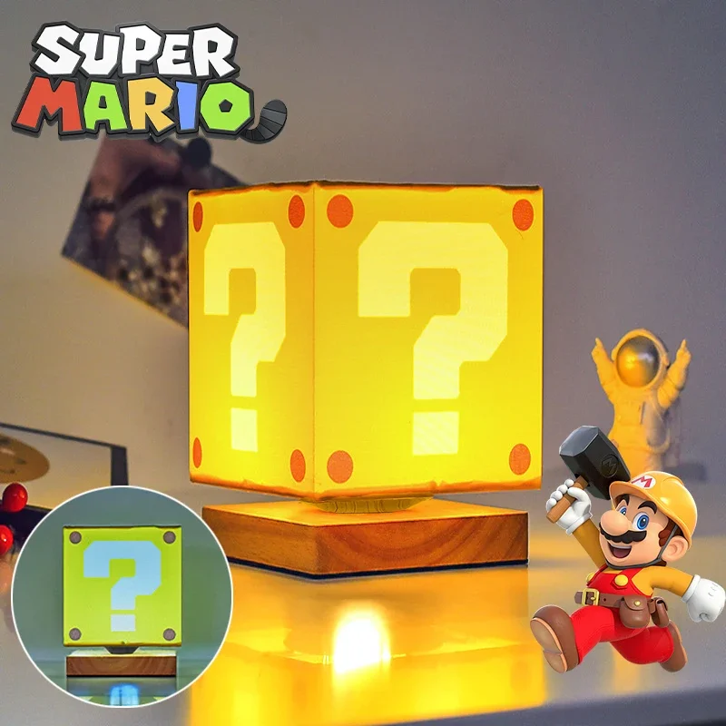 Super-Mario-Bros-Question-Mark-Brick-LED-Lamp-Anime-Figure-Fixed ...
