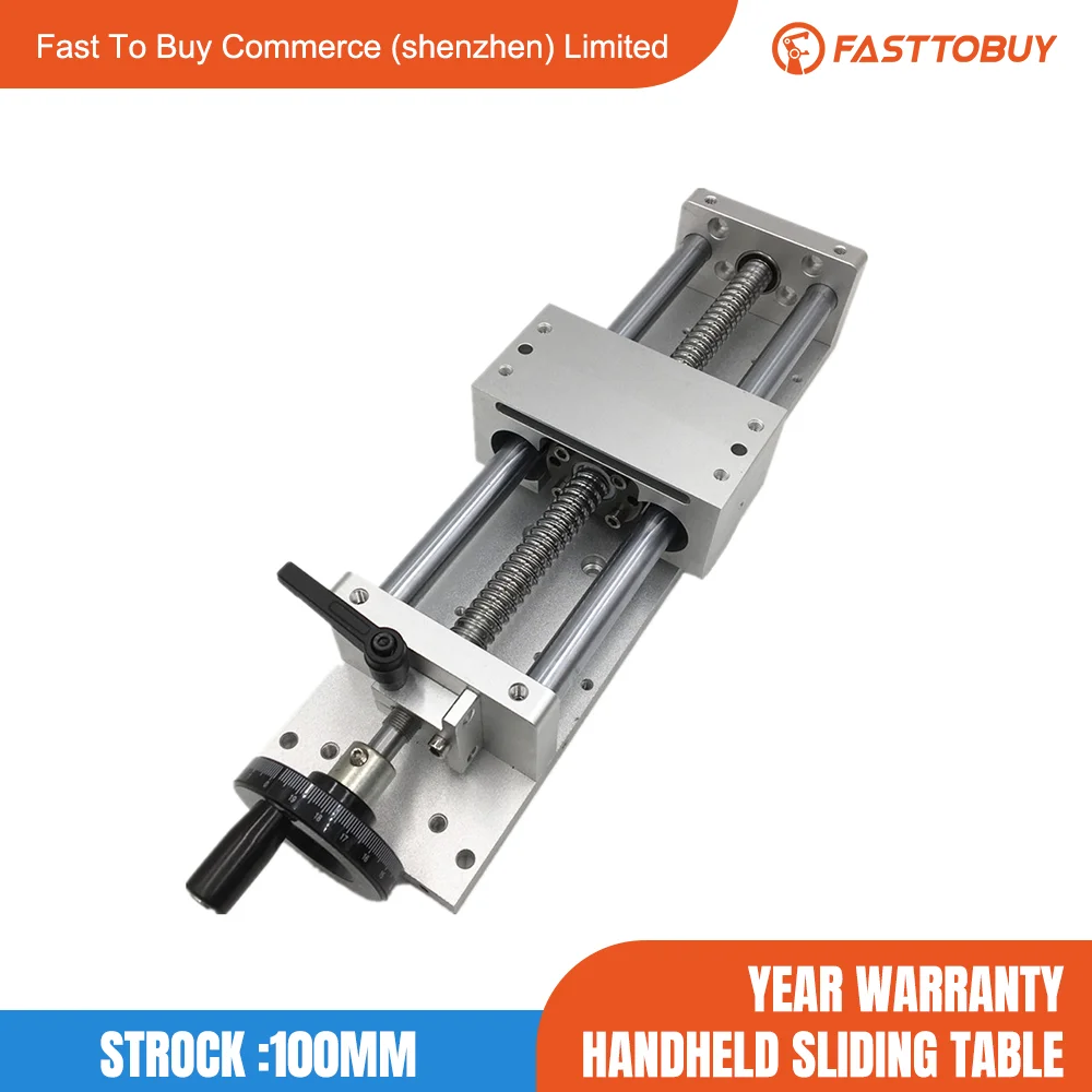 Manual Sliding Table SFU1605 Effective Stroke 100mm Linear Guides Cross ...