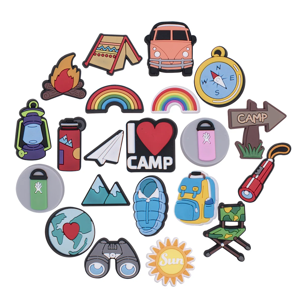 1Pcs-PVC-Love-Camp-Rainbow-Shoe-Charms-for-Crocs-DIY-Badge-Clogs-Buckle ...
