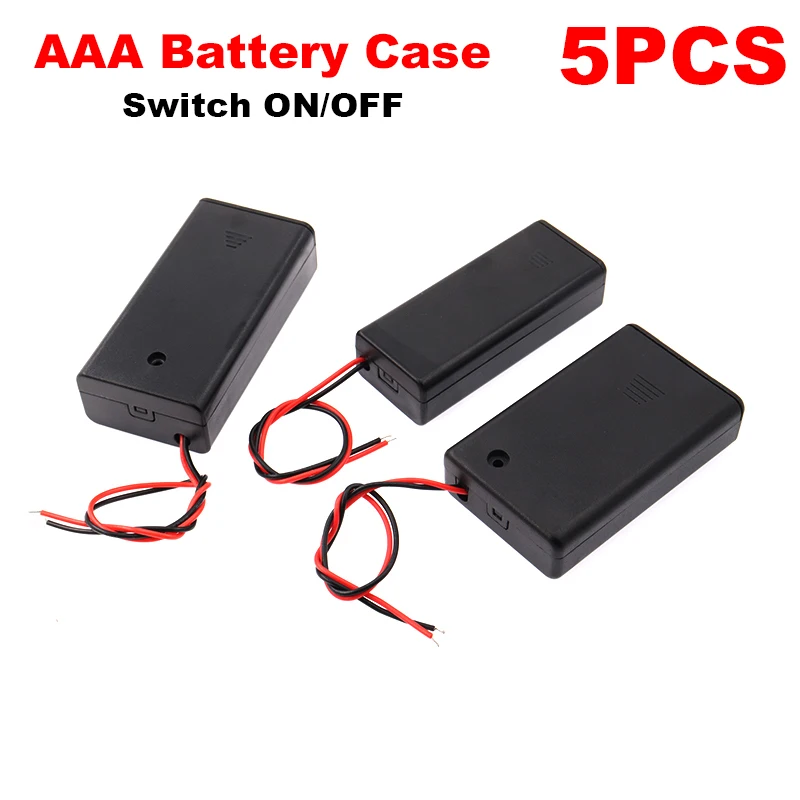 5PCS-2-3-4-Slots-AAA-Battery-Holder-Storage-Case-Box-With-Switch-Cover ...