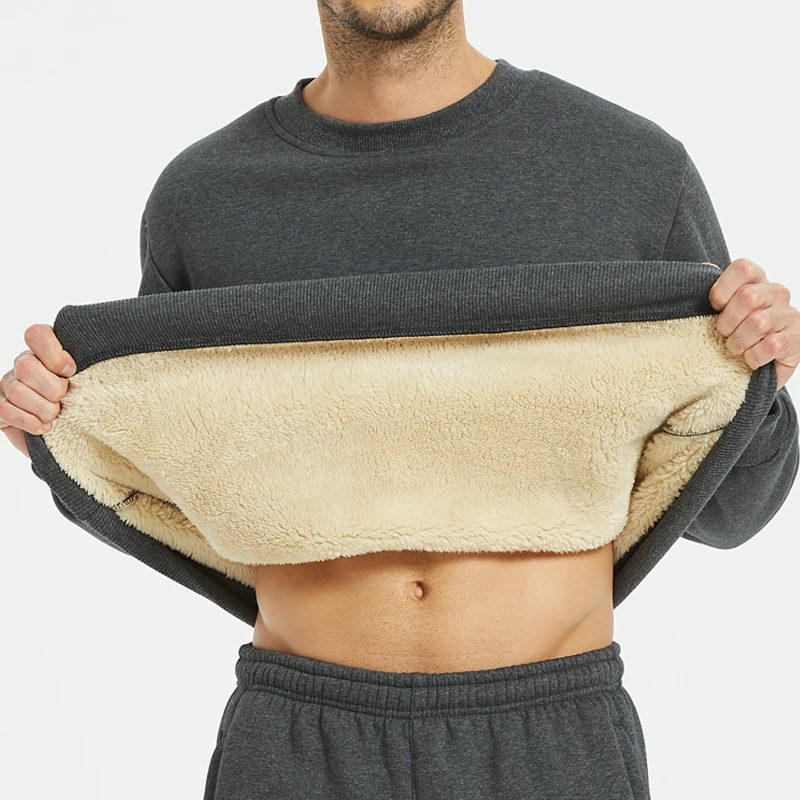 Winter-Men-s-Sweater-Plus-Velvet-O-neck-Soft-Fleece-Thick-Keep-Warm ...