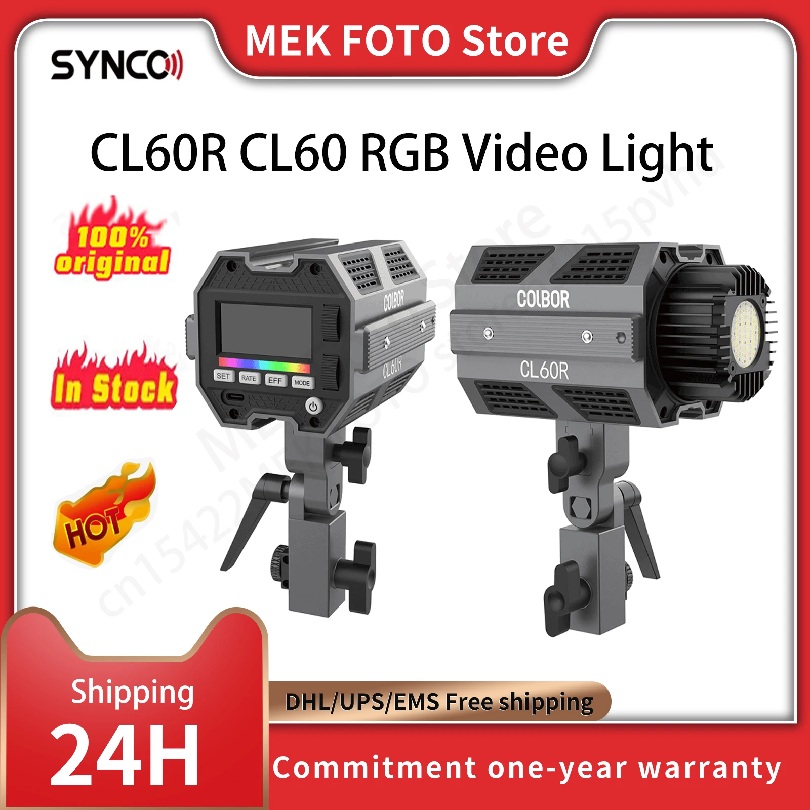 Synco Colbor Cl60 Rgb Cob Light Photography Lights 65w 2700-6500k ...