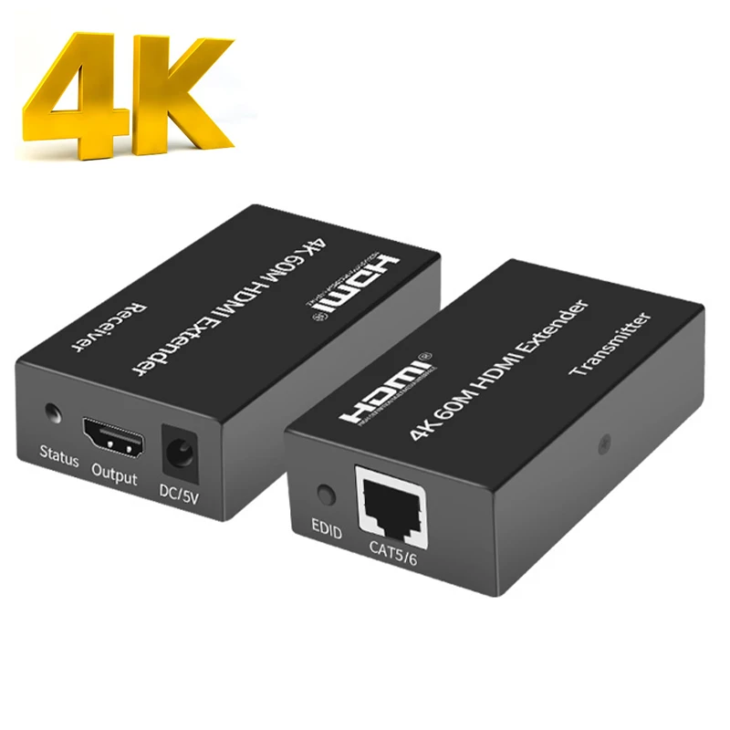 4K@30Hz 100M HDMI Extender over Rj45 Cat5e/6 Cable 60M 120M HDMI ...