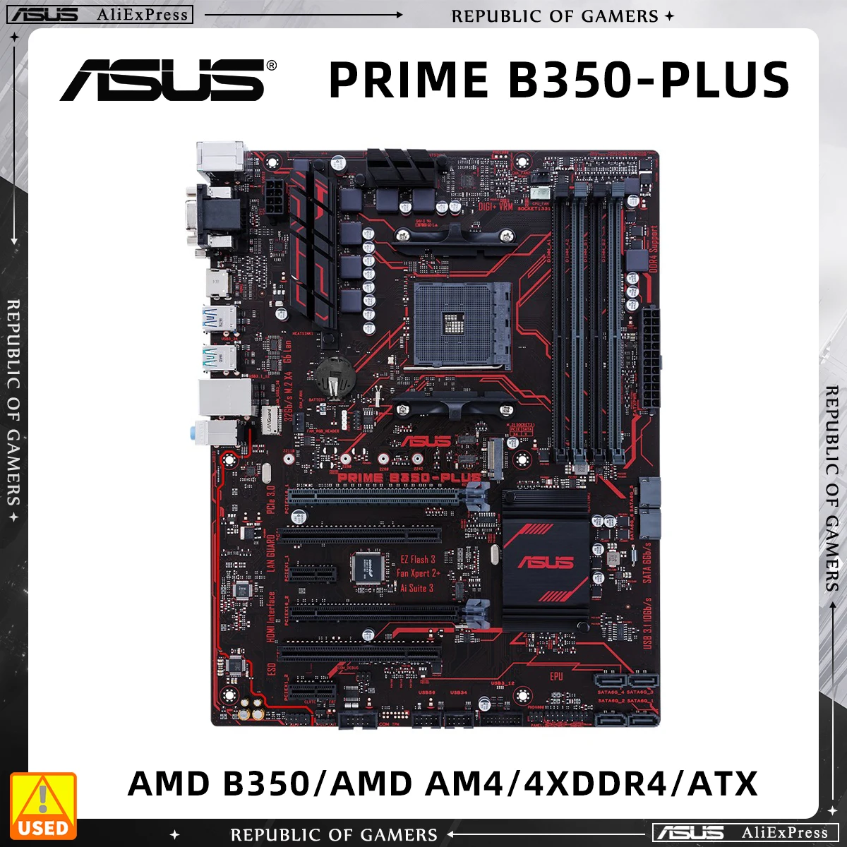 Usado-ASUS-PRIME-Motherboard-B350-PLUS-B350-Chipset-soquete-AM4-para ...