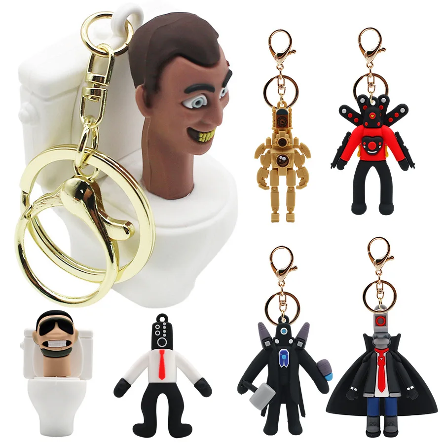 New-Skibidi-Toilet-Keychain-Man-Monitor-The-Audio-and-Camera-Man-Rubber ...
