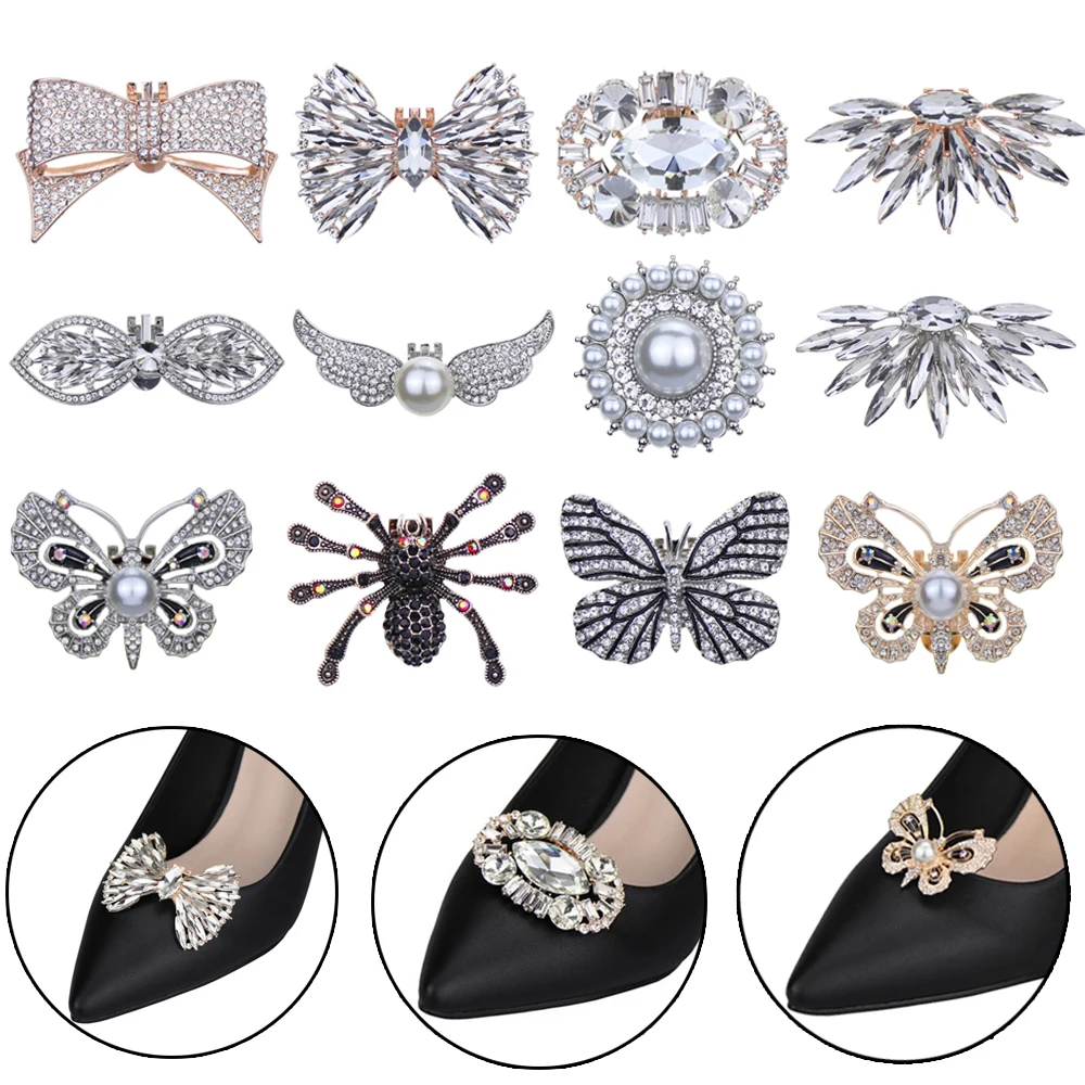 1Pc-Rhinestone-Shoe-Decorations-Clip-Shiny-Shoes-Clamp-Charm-Buckle ...