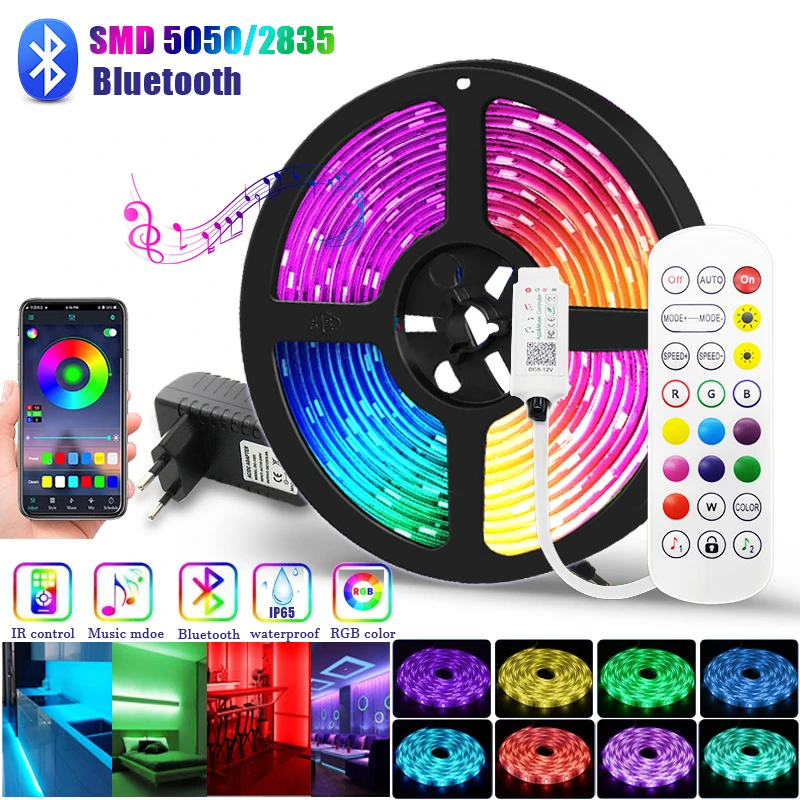 Led Strip Luz Rgb 5050 À Prova Dwifi Água Wi-fi Controle De Telefone ...