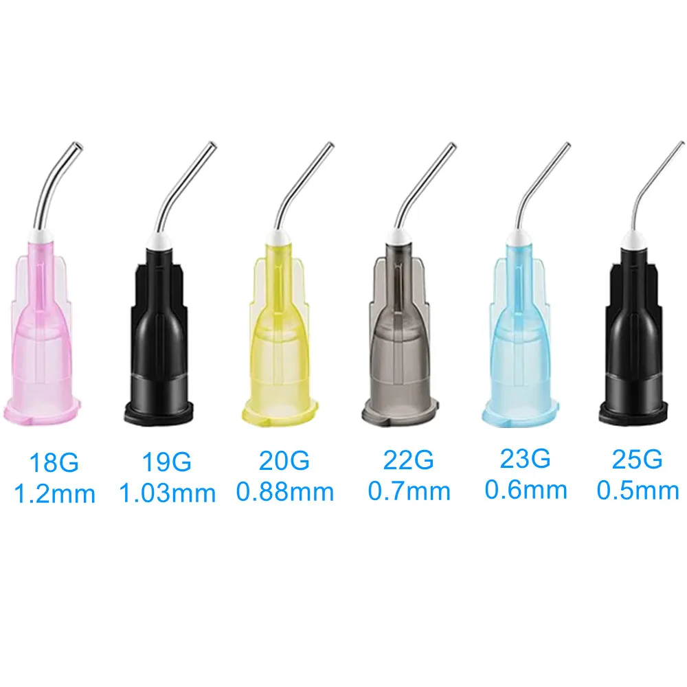 100 Pcs 18/22/25G Dental Disposable Etchant Resin Flow Composite Needle ...