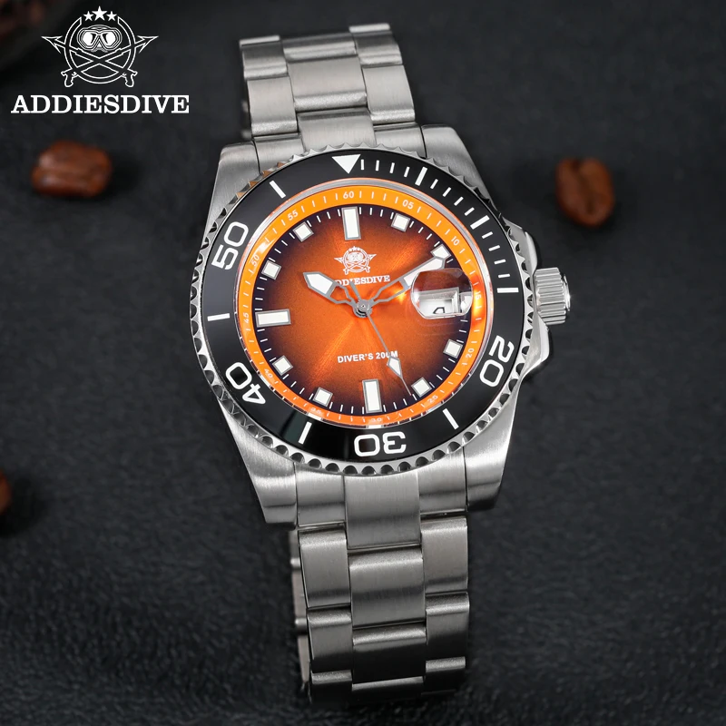 ADDIESDIVE Men's Watch Quartz Stainless Steel Diving Watch 200M Super ...