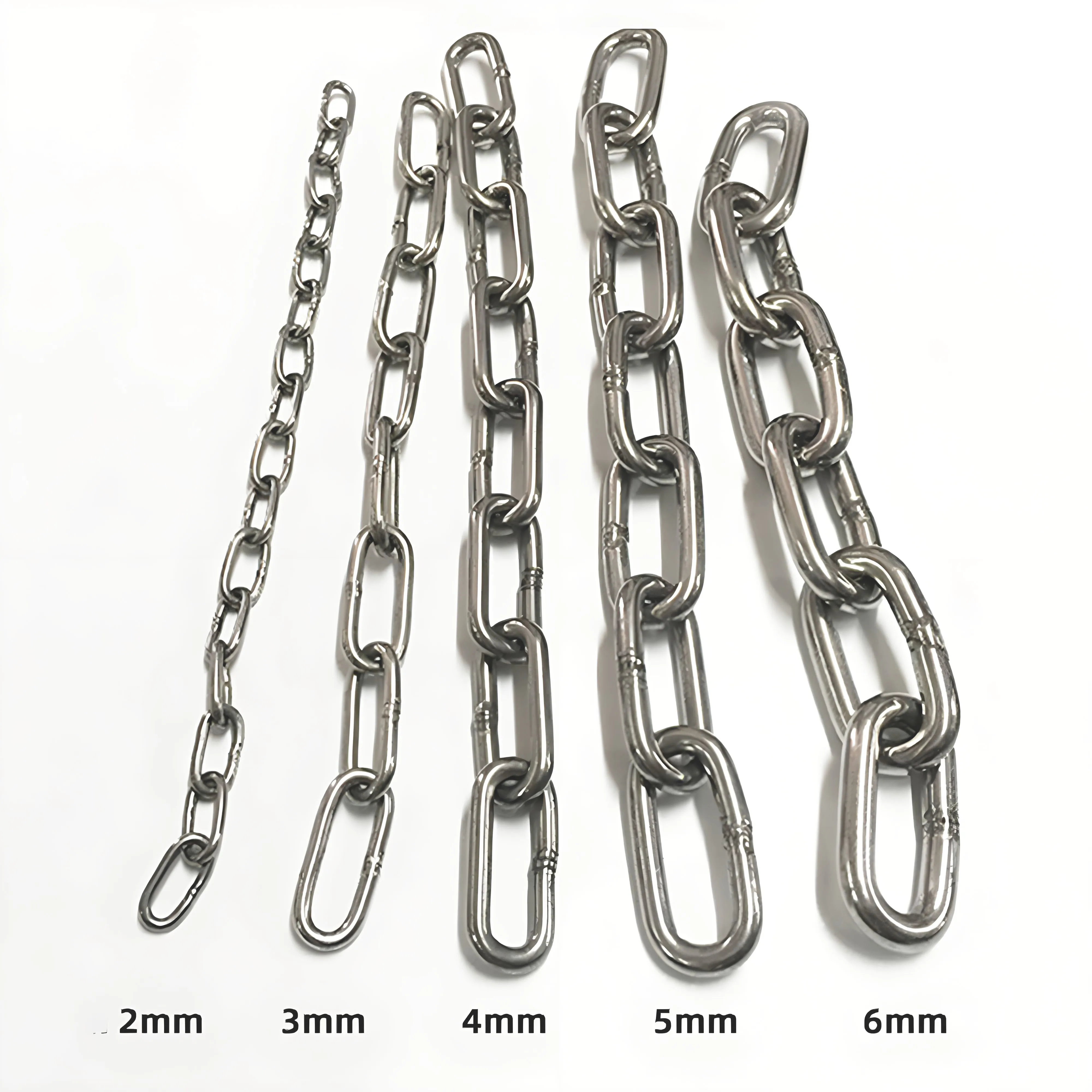 Cadena de acero inoxidable de 1 metro, 2/3/4/5/6mm, cadenas de Metal ...