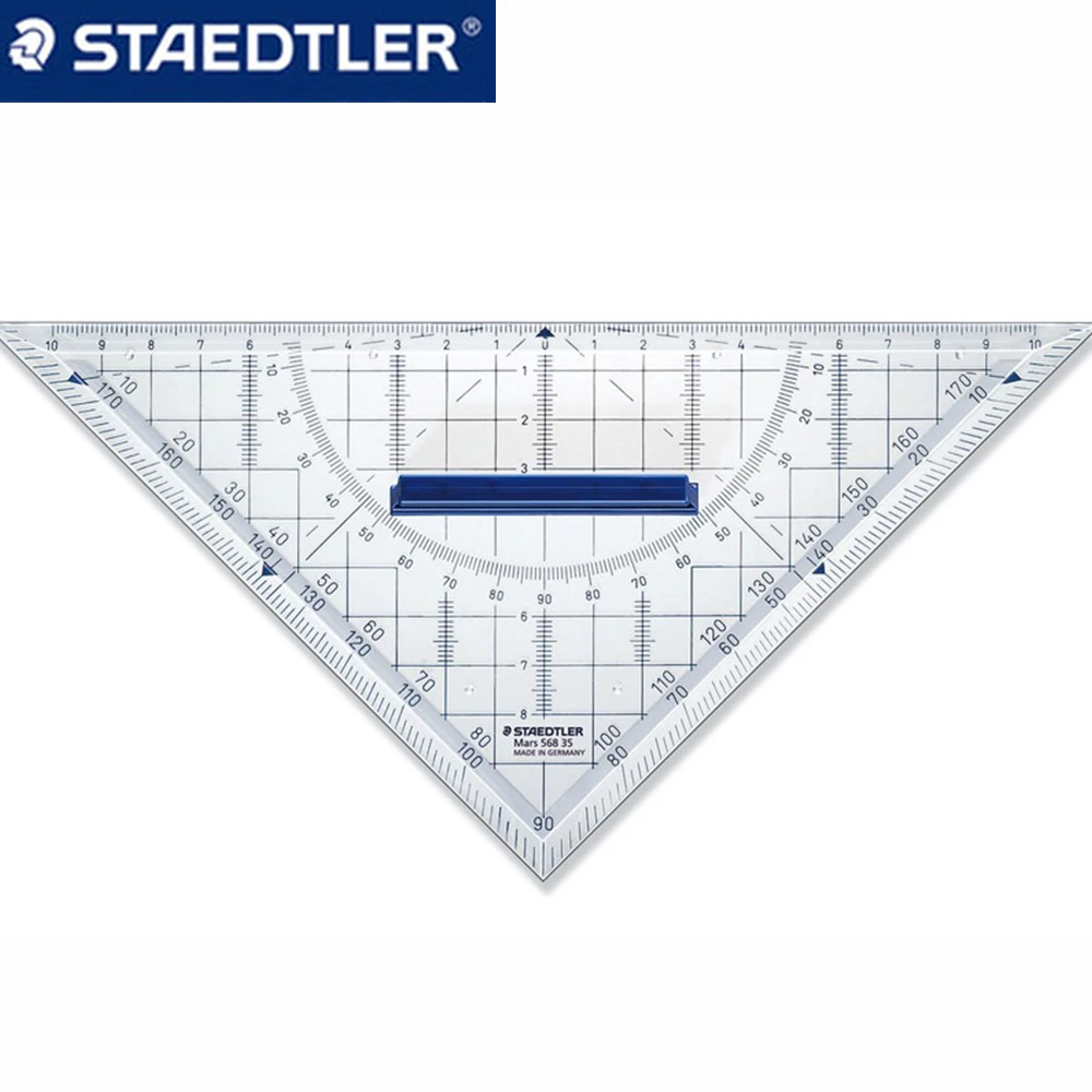 1pcs Staedtler Triangle Ruler Transparent 568 35 Professional Drawing ...