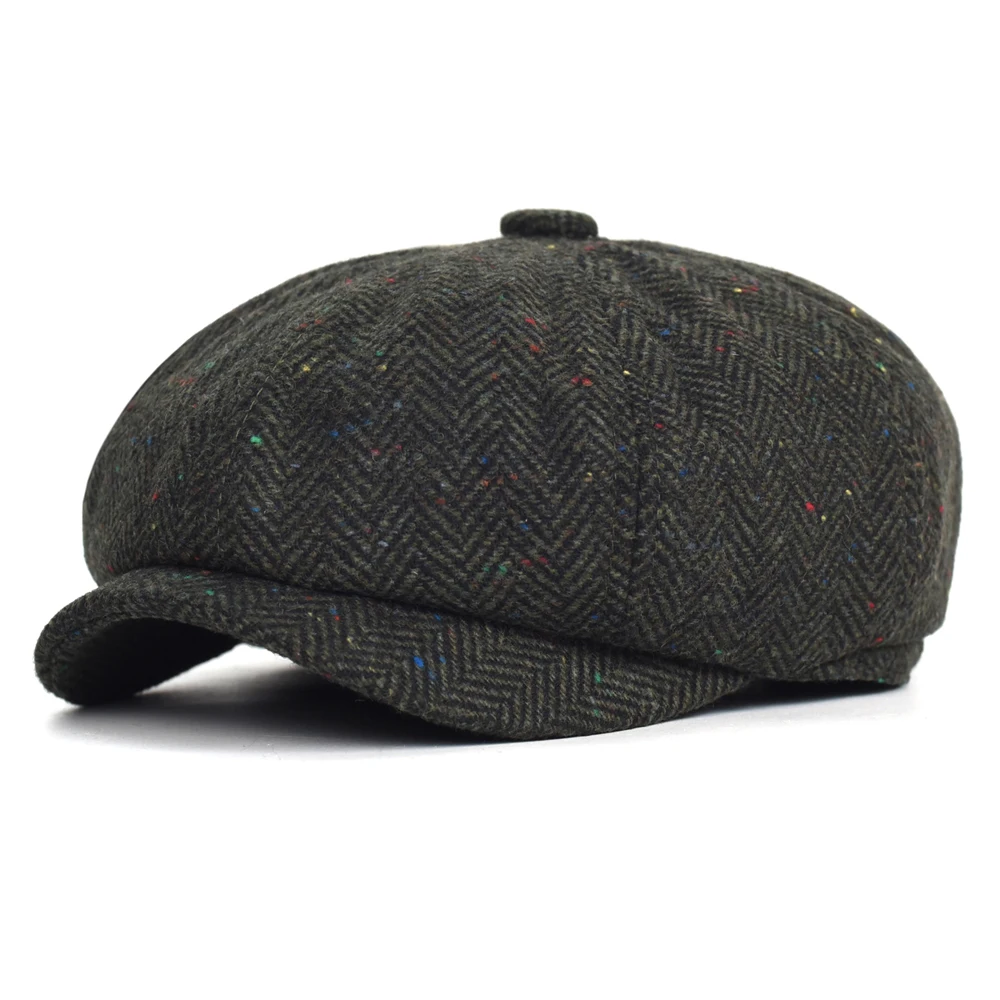 Wool-Tweed-Herringbone-Newsboy-Cap-Gatsby-Octagonal-Hat-Men-8-Quarter ...