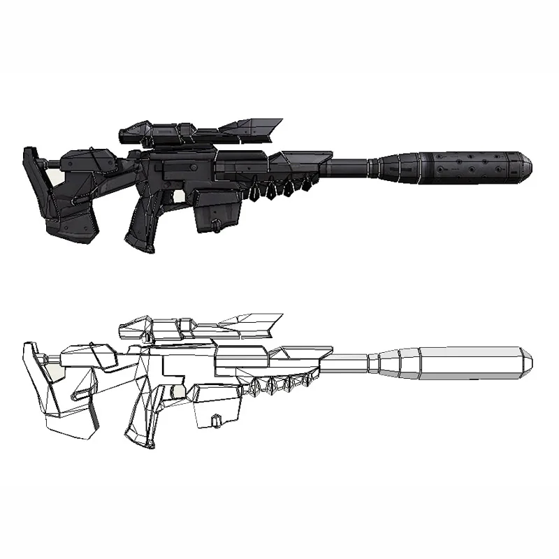 1:1 Terran C10 Specter Sniper Rifle Lmitation Gun 3D Paper Model DIY ...