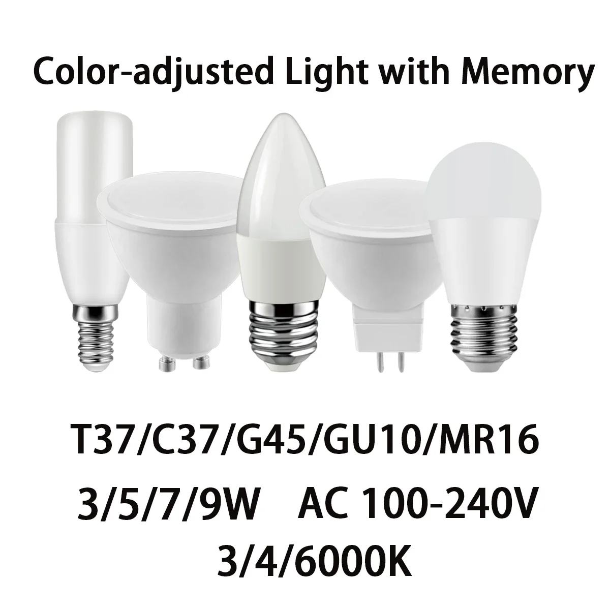 4-20PCS-LED-Smart-3-tone-light-3000K-4000K-6000K-with-memory-CCT-AC110V ...