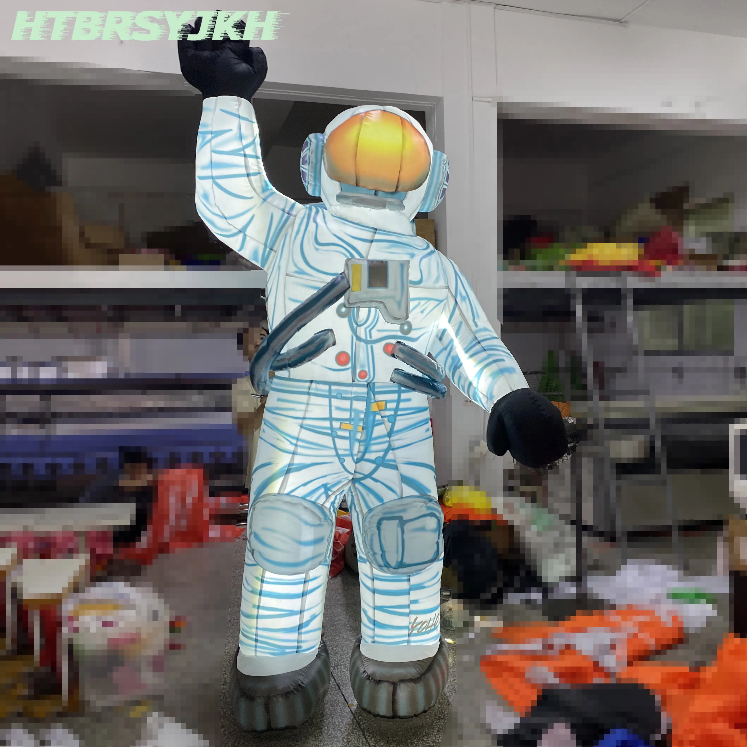 Giant Inflatable Waving Astronaut Air Blow Space Man with White LED ...